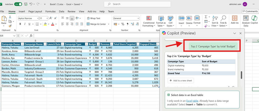 How to Use Microsoft Copilot in Excel